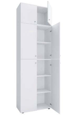 MID.YOU Mid.you Aktenschrank, Wei&szlig;, Holzwerkstoff, 3 F&auml;cher, 70x223x39 cm, Arbeitszimmer, Aktenschr&auml;nke