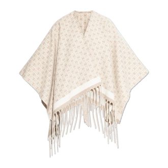 Ferragamo Femme, Vestes, Beige, Taille: ONE Size Poncho avec Monogramme