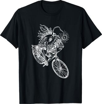 Seembo Anglerfish Radfahren Fahrrad Biker Lustig Fisch Reiten Fahrrad T-Shirt