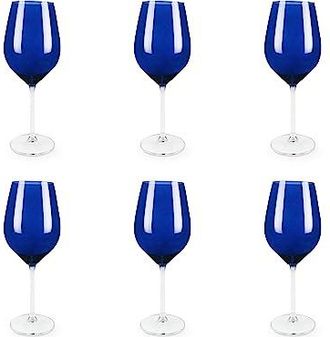 Excelsa Cobalt Lot de 6 verres à vin, verre, bleu