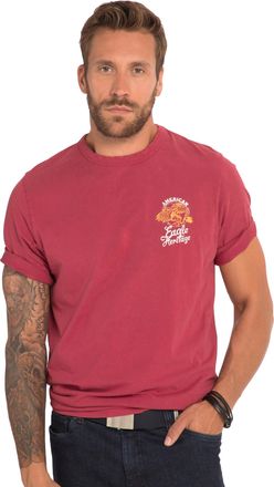 JP1880 Herren, Gro&szlig;e Gr&ouml;&szlig;en, T-Shirt, Halbarm, Acid Washed, Print, Rundhals