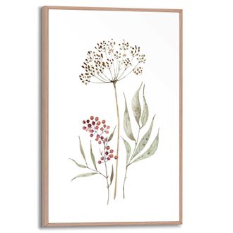 Reinders Gerahmtes Bild, Aqua Flowers, Wohnzimmer, Poster, Wanddeko, Room Decor, MDF, Gr&uuml;n, 30 x 20