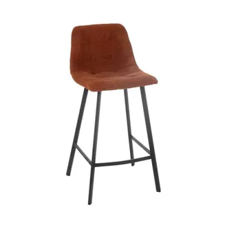 Paris Prix Paris Prix - Chaise de Bar Matelass&eacute;e Kent 95cm Rouille