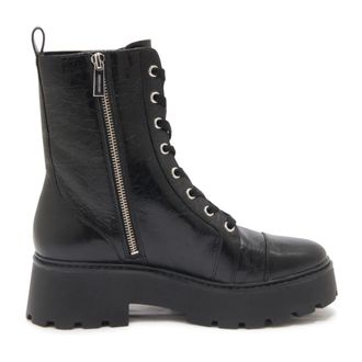 Michael Kors Vintage-Effekt Anfibio Stiefelette aus Leder- Schwarz - - Shoes - Damen - Schwarzk - 38 EU