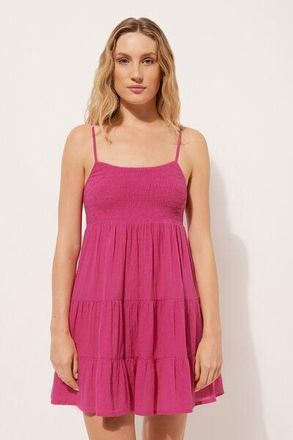 Calzedonia Kurzes Kleid Mit Volants Rosa