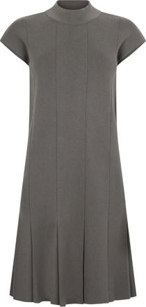 Malo pleated short-sleeve midi dress - Grau