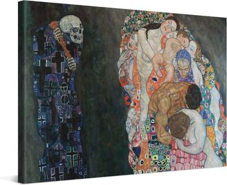 Picanova Death And Life 60x40cm - Premium Leinwanddruck - Kunstdruck Auf 2cm Holz-Keilrahmen Für Schlaf- Und Wohnzimmer - Kollektion Gustav Klimt