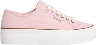 Calvin Klein Baskets Vulcanis&eacute;es Femme Logo Tag Compens&eacute;es, Rose (Sweet Pink/Cappuccino), 36