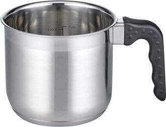 ELO 12814 Milchtopf m.Ausg. 14 cm Serie Turmalin, Induktion, Edelstahl satiniert, rutschfester Kunststoffgriff, mit Literskala und Öl-Dosier-System