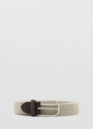 Mango Ceinture &eacute;lastique tress&eacute;e beige - Homme - 100 - MANGO MAN