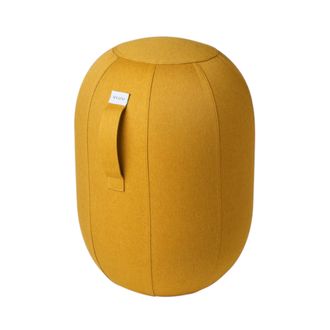 Vluv KAPSUL LEIV BALANCEKAPSEL, luftgef&uuml;llter Balancehocker, ergonomisch, LEIV Bezugsstoff, platzsparend, Universalgr&ouml;&szlig;e M-L, Mustard, mit Handpumpe