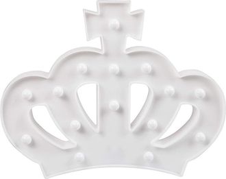 Out of the Blue OOTB Wei&szlig;e Kunststoff-Krone mit 15 warmwei&szlig;en LED, 29.2 x 3.6 x 23.2 cm