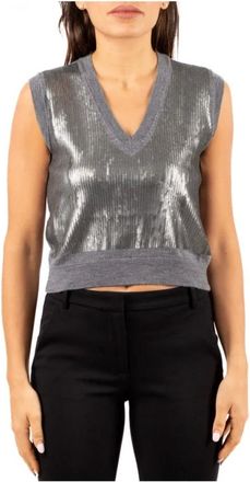 Alpha Industries Femme, Tops, Gris, Taille: 46 FR Maglia Alpha