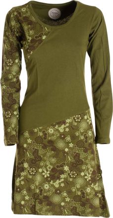 vishes Damen Langarm Kleid I Gr&ouml;&szlig;e 44 I Handgefertigt aus 100% Baumwolle I Stylisches Mini-Kleid f&uuml;r Freizeit & Alltag zu jeder Jahreszeit I Nachhaltige Alte