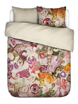 Essenza Bettw&auml;sche Isaline Vanille, 200x200 + 2X 80x80 cm - 100% Bio-Baumwollsatin 220TC - Blumen