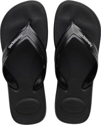 Havaianas Top Max Comfort, Tongs Élégantes et Durables, Design Robuste, Semelle Anatomique Antidérapante, Homme Noir 45/46 EU