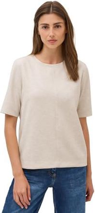 Cecil 3015675 Sweat-Shirt à Manches Courtes, Mélange de Beige Clair, L Femme