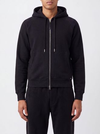 Tom Ford Sweat &agrave; capuche en coton avec cordon de serrage et fermeture zipp&eacute;e