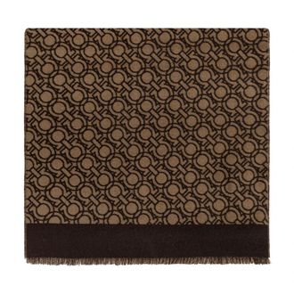 Ferragamo Wollschal mit Monogramm - - Accessories - Herren - Braun - ONE SIZE