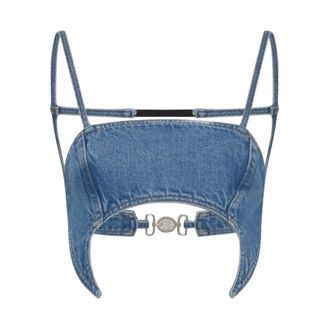 Marine Serre Top Bustier Lune - Femme - Tops - Bleu - Taille: 38 FR
