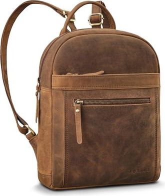 Royalz city sac &agrave; dos dames petit cuir sac &agrave; dos Delaware moderne vintage sac &agrave; dos femmes cuir v&eacute;ritable convient pour DIN A5 documents 10 pouces tablette, 