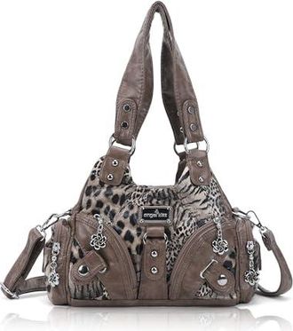 Angel Kiss Sac &agrave; bandouli&egrave;re pour femme, petit sac &agrave; bandouli&egrave;re Hobo en cuir v&eacute;g&eacute;talien avec plusieurs poches et fermeture &eacute;clair, S