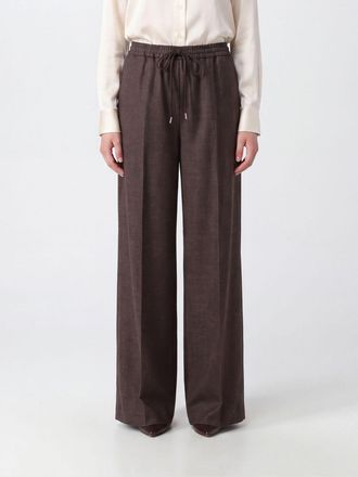 Max Mara Pantalon palazzo &agrave; jambe large en laine Shetland taille haute