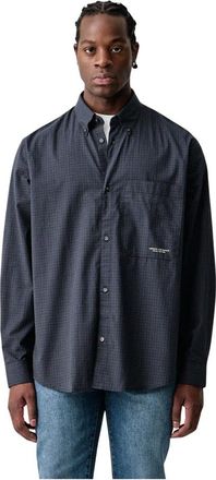 A|X Armani Exchange Chemise &agrave; carreaux en coton - Homme - Chemises - Bleu - Taille: XL