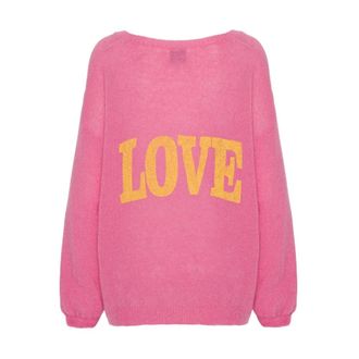 Americandreams Americandreams, Femme, Pulls, Rose, Taille: 42 FR Silja Back Letters