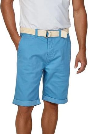 Riverso Short chino dété pour homme avec ceinture, coupe droite RIVHenry Bermuda stretch bleu marine, rouge, vert, orange, beige, gris, 30, 31, 32, 33, 34, 36