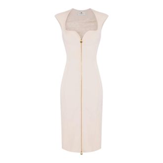 Elisabetta Franchi Midi-Etui-Kleid aus Double Crepe Stretch - - Dresses - Damen - Beige - L