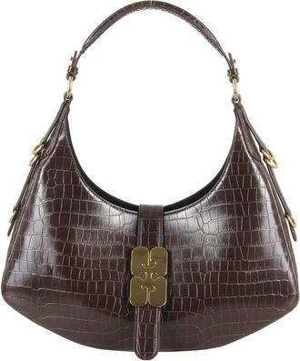 Ganni Femme, Sacs, Brun, Taille: ONE Size Kat Small Croco