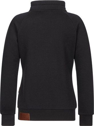 Naketano Sweatjacke Damen hoher Stehkragen, Rei&szlig;verschluss, weiche Sweatware, Rippb&uuml;ndchen seitliche Taschen, Kordelzug, Logo-Patch, casual, Streetwear, melier