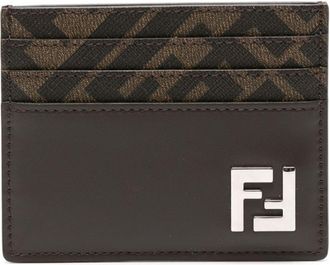 Fendi Kartenetui mit FF-Schild - Braun