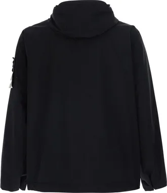 Stone Island Mens Soft Shell Jacket Black Tech Fabric Polyester Coat