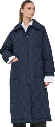 Beatrice .B Parka matelass&eacute;e &agrave; motif losanges - Femme - Manteaux - Bleu - Taille: 36 FR