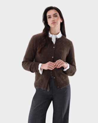 van Laack Strickjacke aus geb&uuml;rstetem Kaschmir