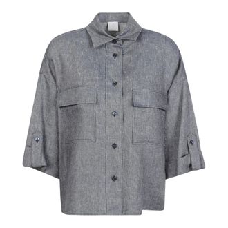 Eleventy Femme, Blouses et Chemises, Bleu, Taille: 40 FR Eleventy Chemises Blue