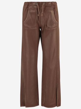 DON'T @ ME Womens Trousers Cotton Brown