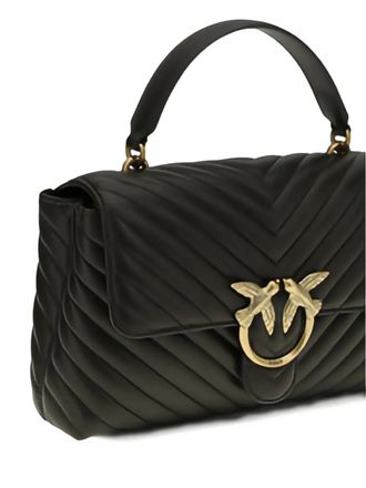 Pinko sac &agrave; main Love &agrave; chevrons - Vert