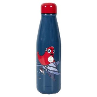 PARIS 2024 CJO3203 Thermosflasche, 50 cl, Taubenmaskottchen, offizielles Lizenzprodukt, Edelstahlflasche, wiederverwendbar, Thermoskanne, f&uuml;r Sport, Schule, Reis