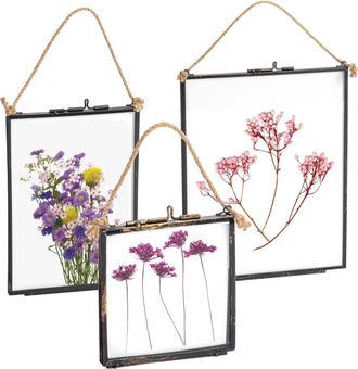 Nicola Spring Hanging Metal Photo Frames Galerie Set - 3 Größen - Schwarz