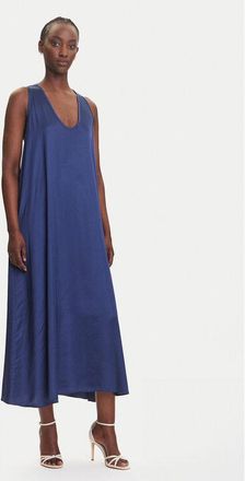 Fracomina Sommerkleid FS25SD3005W64101 Dunkelblau Relaxed Fit