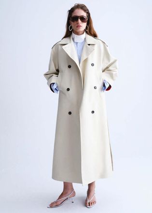 Mango Chemise en popeline &agrave; col montant boutons bleu ciel - Femme - XS - MANGO