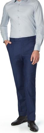 Daniel Hechter Herren Hose blau Schurwoll-Stretch meliert