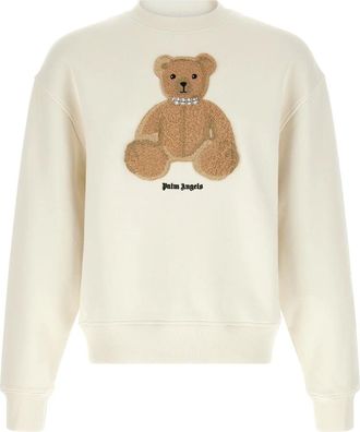 Palm Angels Homme, Sweatshirts et sweats &agrave; capuche, Blanc, Taille: S Bear SweaT-shirt