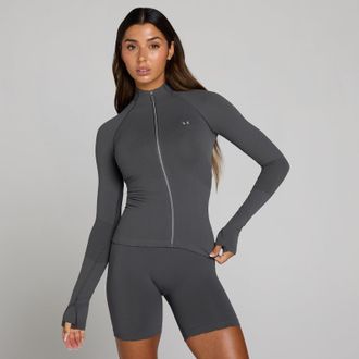 MyProtein MP Damen Tempo Ultra Seamless Jacke mit durchgehendem Rei&szlig;verschluss - Robust Grey - XXL