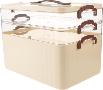 Aboofan Mehrschichtige Medikamentenbox Kunststoff mit Griff Gro&szlig;e Reise Pillenbox f&uuml;r Haushalt B&uuml;ro 3 Lagiger Medikamenten Organizer mit Transparenten F&auml;chern