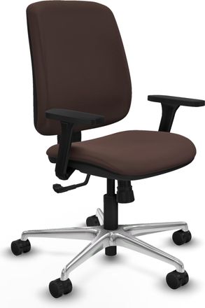 Piqueras y Crespo Einfacher Alaros-Schreibtischstuhl mit 3D-Armlehnen, ausgestattet mit 4 Positionen und injiziertem Schaum. Mit Rollen von 65 mm Nylon, Dunkelbraun