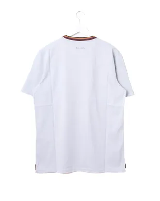 Paul Smith Artist Stripe Collar T-Shirt - Blue